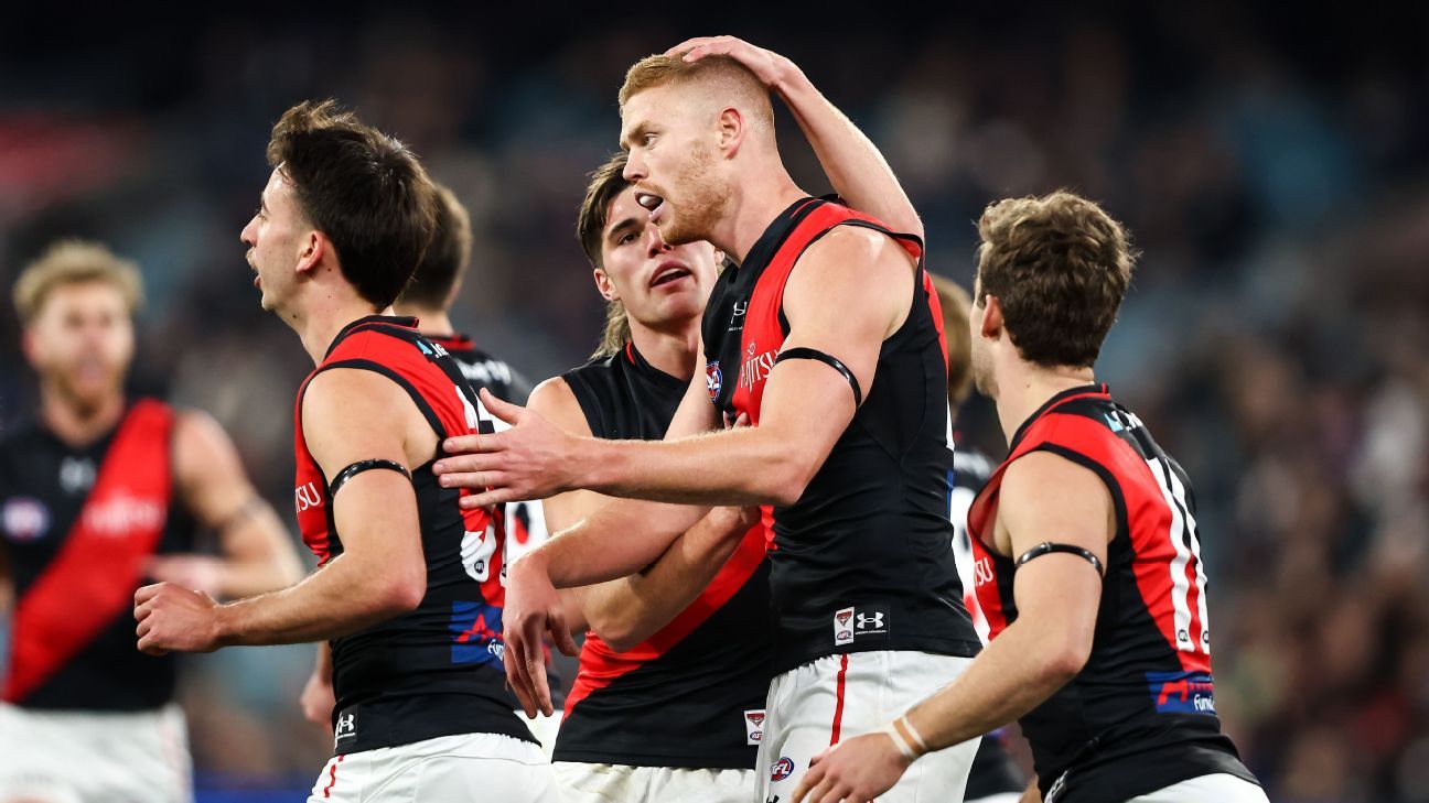 AFL Round 13 Peter Wright kicks five on return as Essendon crush ...