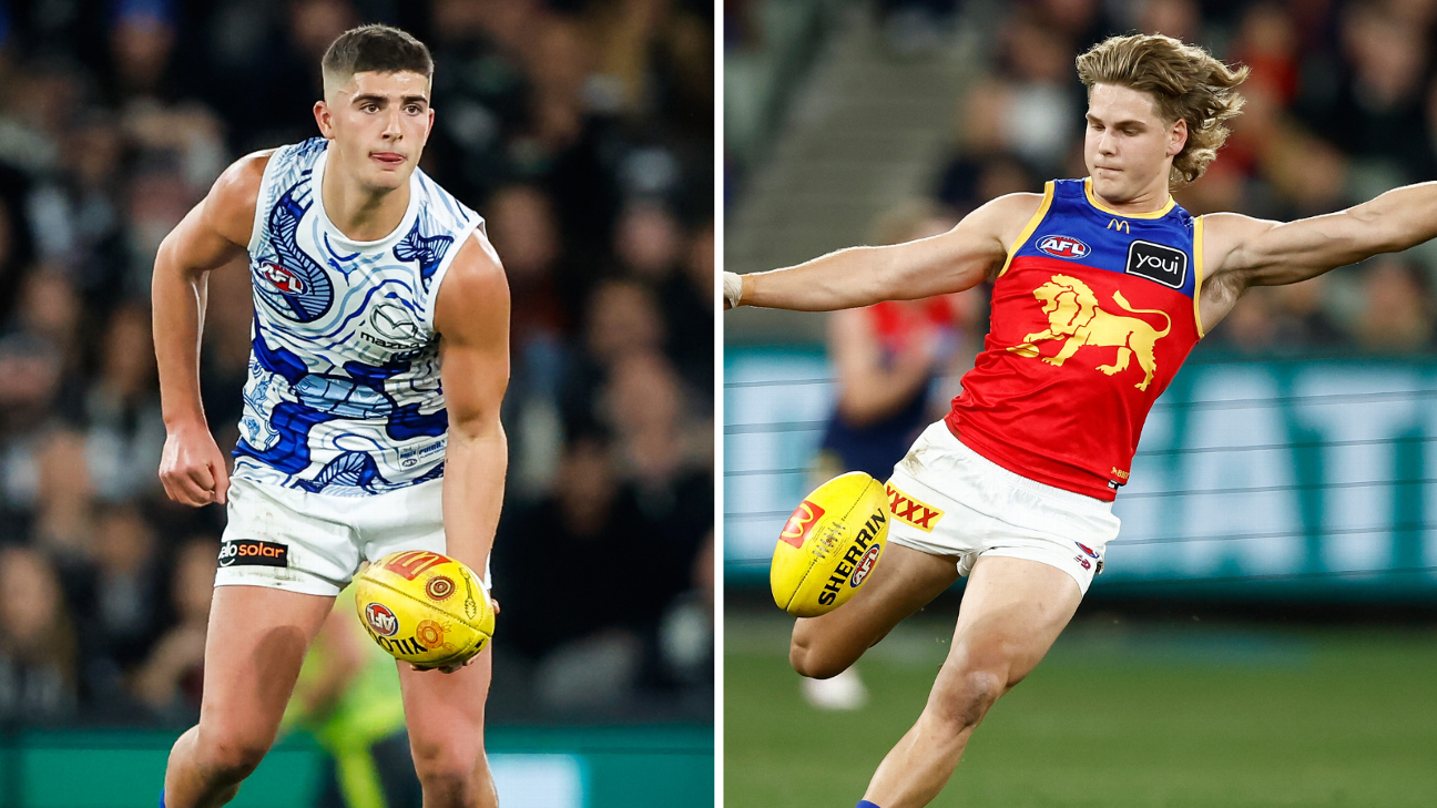 AFL Rookie Rankings and Rising Star watch - Harry Sheezel on track for ...