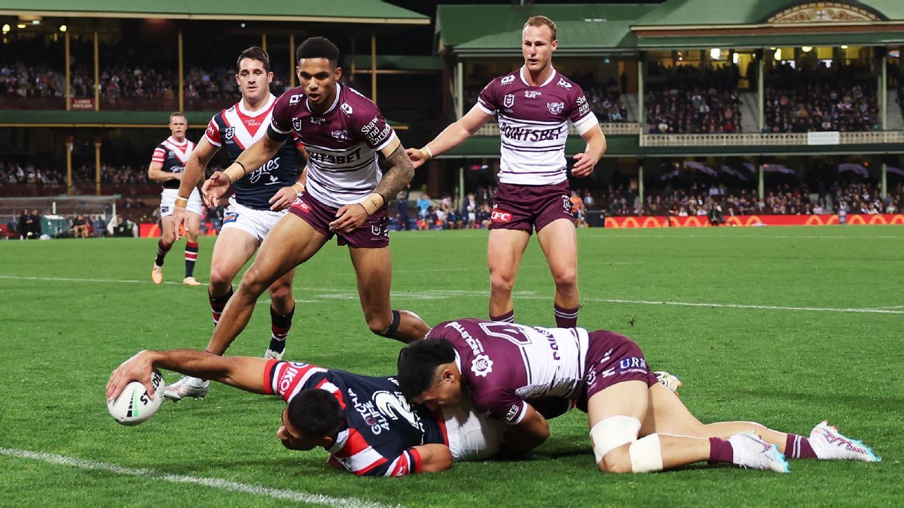 12-man Roosters claim vital NRL win over Manly - ESPN