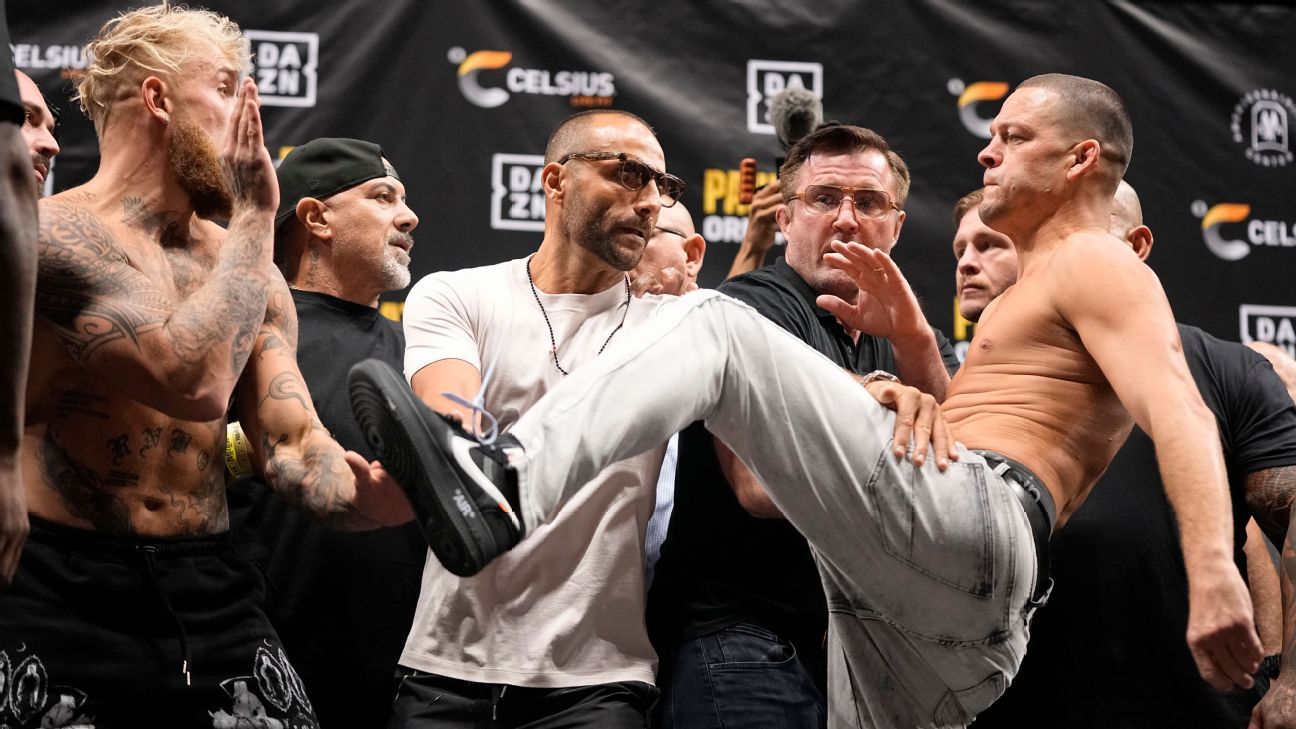 Jake Paul y Nate Díaz prometen agarrón en el ring en su combate en ...