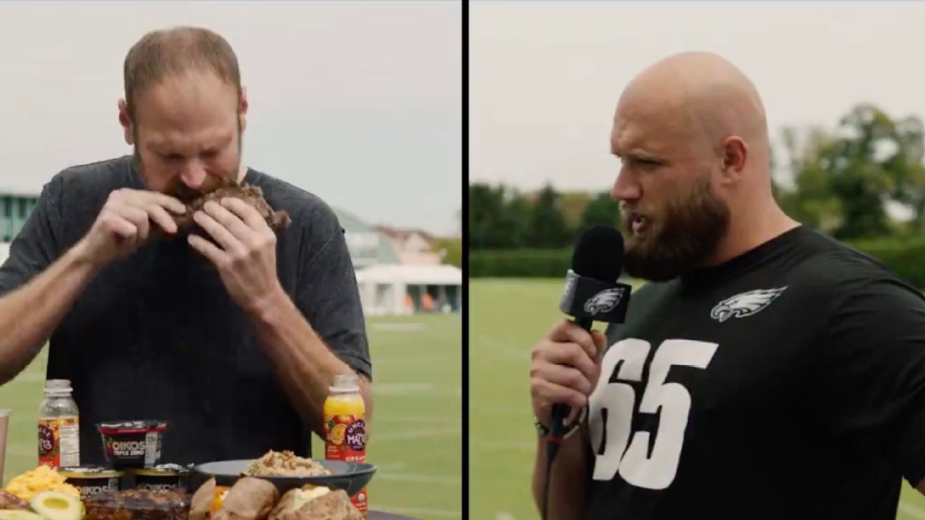 Competitive eater crushes Eagles lineman's daily diet - ESPN