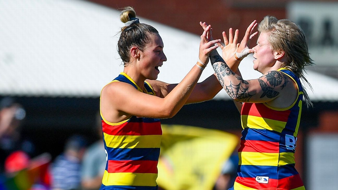 Crows end Bombers' AFLW streak to remain undefeated - ESPN