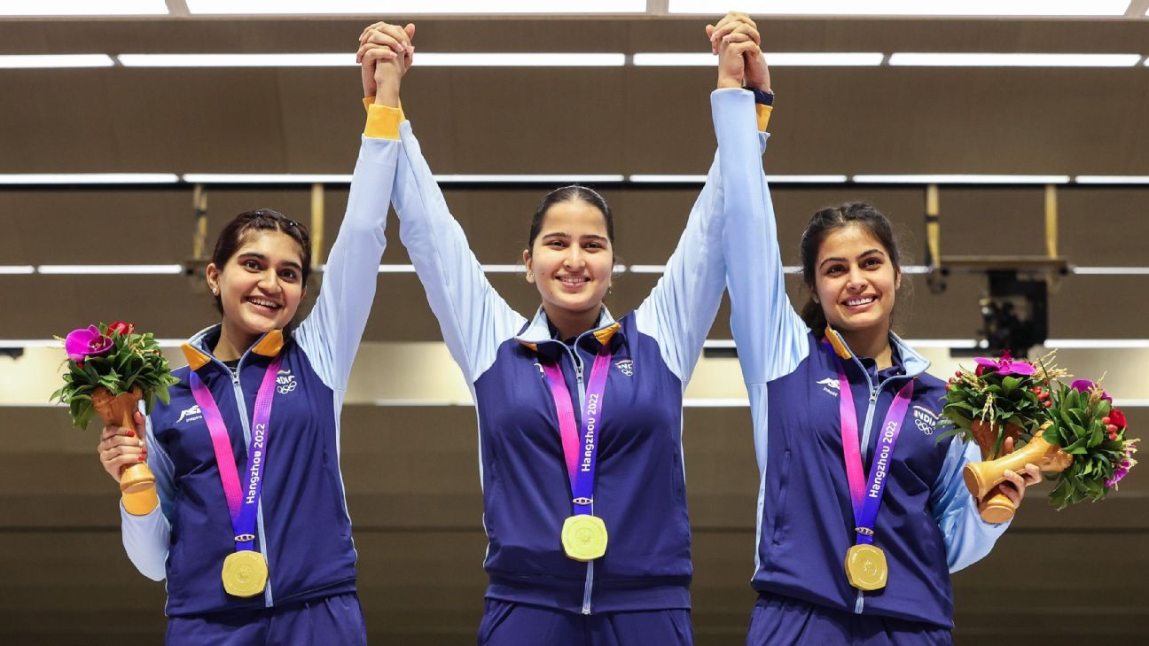 Asian Games: Manu Bhaker, Esha Singh, Rhythm Sangwan win gold in 25m ...