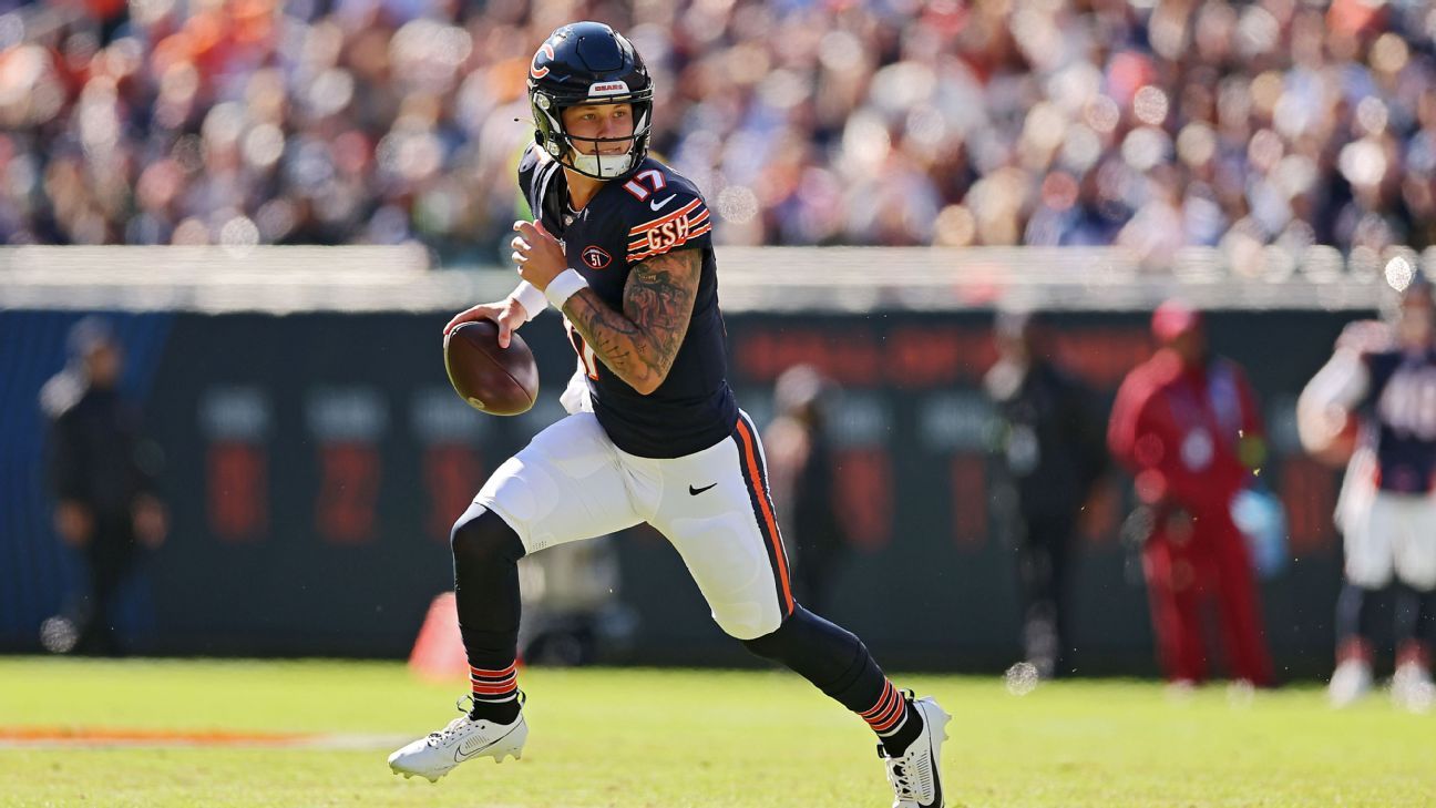 Tyson Bagent volverá a ser quarterback titular para Chicago - ESPN