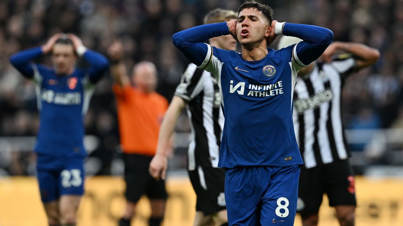 Enzo Fernández presente en la dura derrota de Chelsea ante Newcastle - ESPN