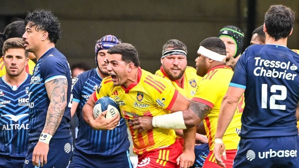 Ignacio Ruiz apoyó su quinto try en la temporada con Perpignan - ESPN