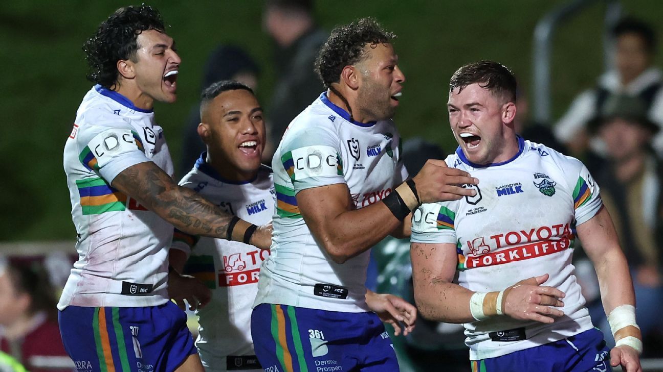 NRL; Canberra Raiders Elliott Whitehead sparks comeback win over Manly ...