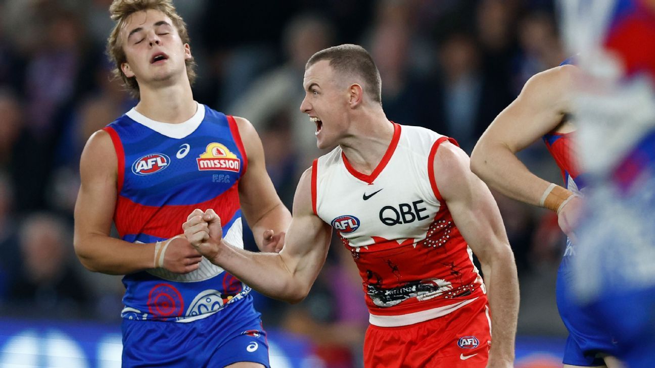 AFL: Swans too strong for Dogs as Naughton injures knee - ESPN