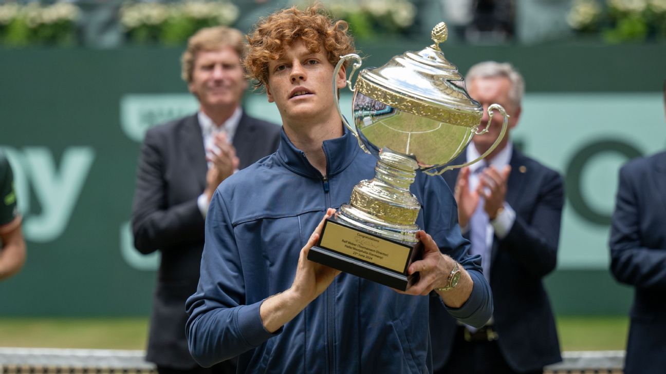 No. 1 Jannik Sinner wins Halle Open for first grass-court title - ESPN