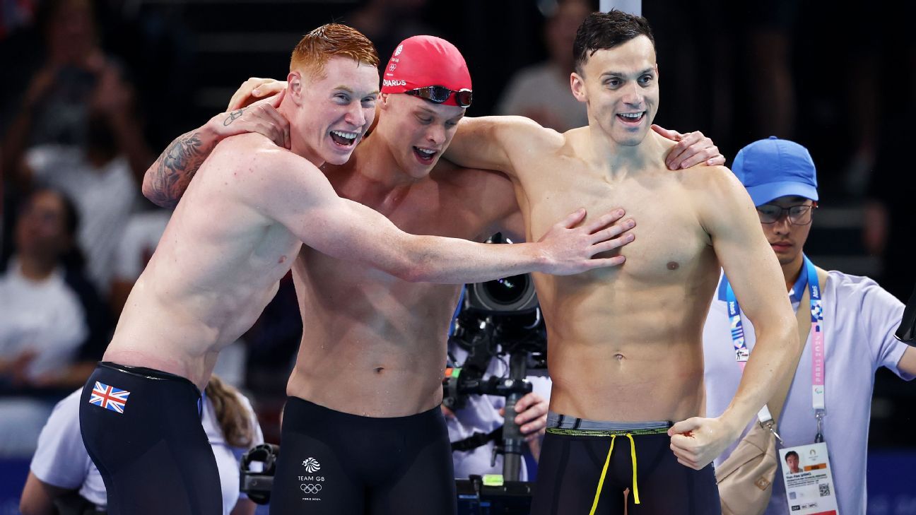 Olympics 2024: Team GB retain 4x200m freestyle relay title - ESPN