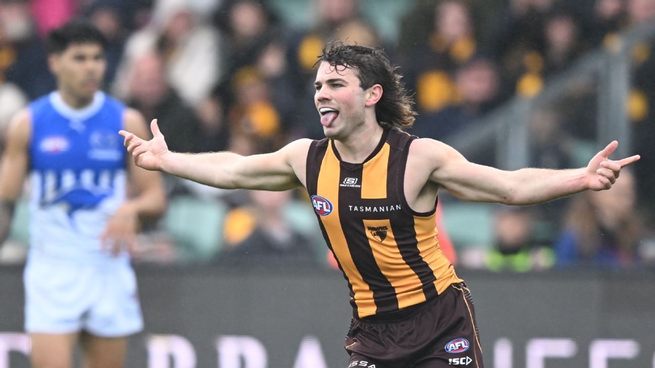 AFL: Hawthorn thrash Kangaroos, clinch top eight spot - ESPN