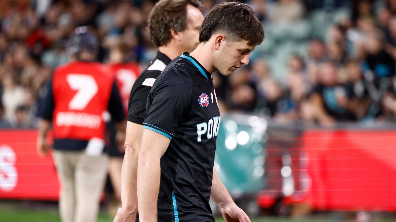 AFL Finals: Port star Butters hospitalised after finals flop - ESPN