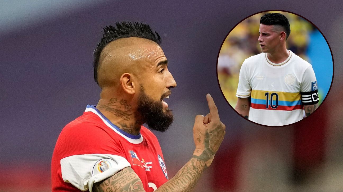 Vidal se deshizo en elogios con James en pleno Colombia-Chile - ESPN