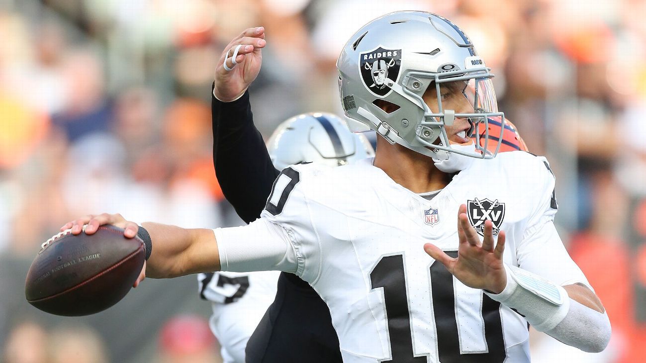 Raiders turn to Desmond Ridder in loss, but QB job not his yet - ESPN