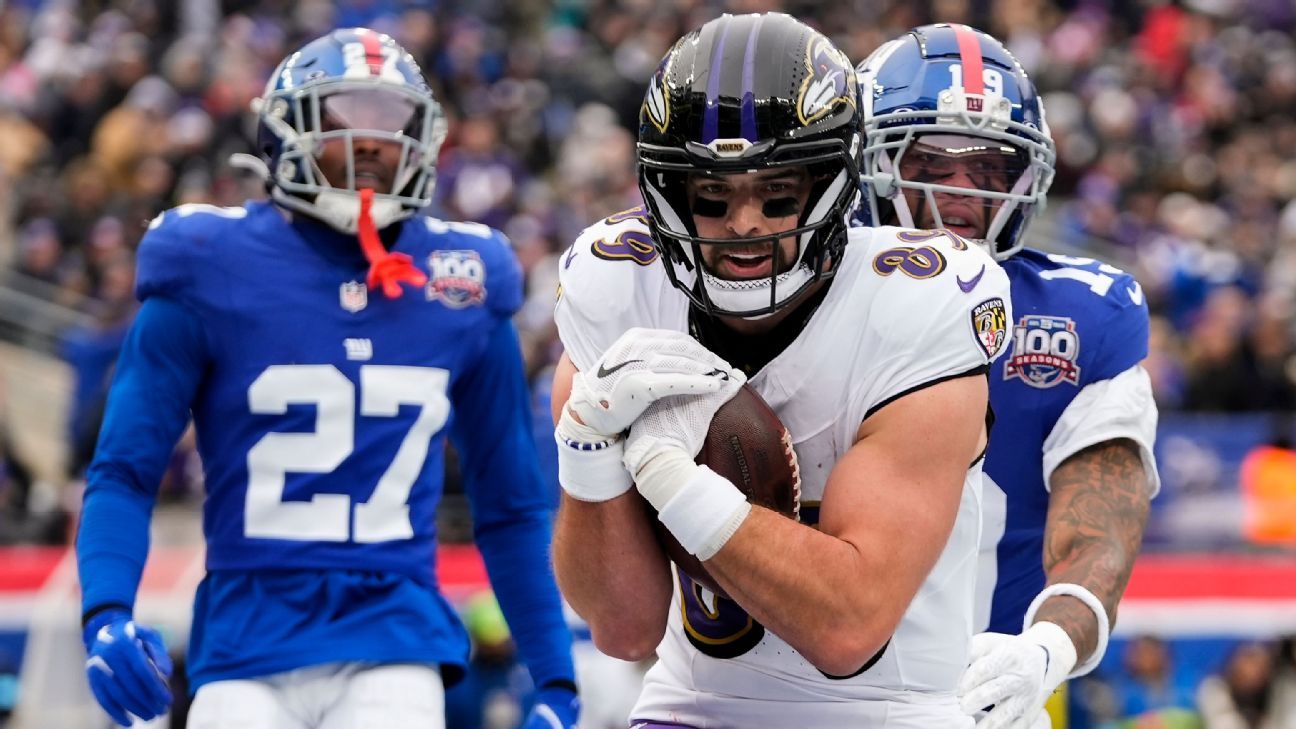 Andrews sets Ravens record, Bateman scores twice vs. Giants - ESPN