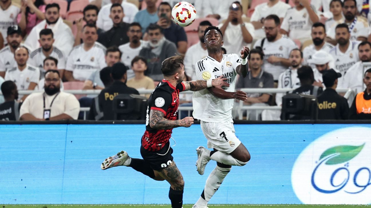 Vinicius Jr. e Maffeo se estranham durante Real Madrid x Mallorca - ESPN