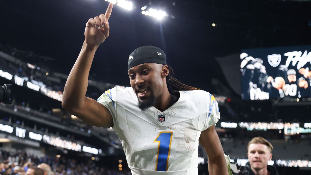 Quentin Johnston, listo para jugar con Chargers vs Texans, fuente - ESPN