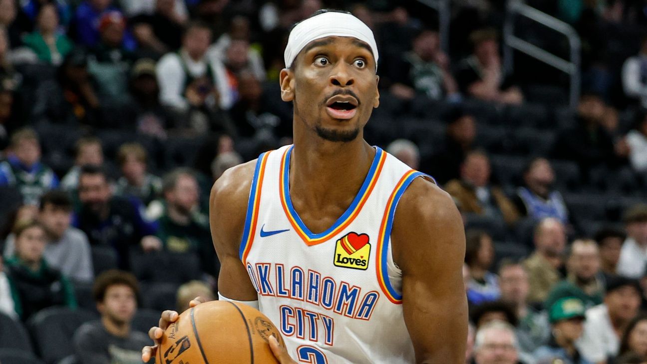 OKC Thunder sentará a 3 titulares ante 76ers, incluido a SGA - ESPN