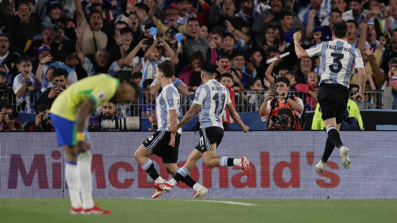 En un partido para la historia, Argentina goleó 4-1 a Brasil - ESPN