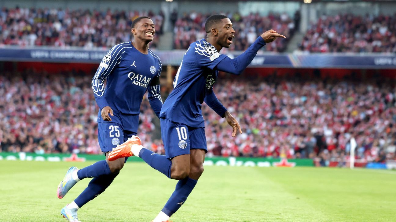 PSG se puso rápidamente en ventaja ante Arsenal gracias al gol de Dembélé - ESPN