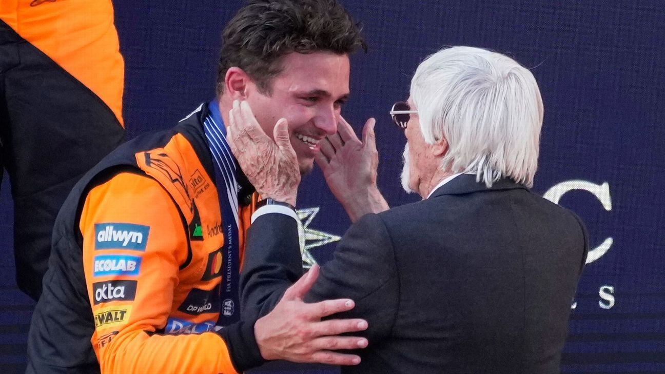 Bernie Ecclestone entregó la medalla a Lando Norris en Austria - ESPN