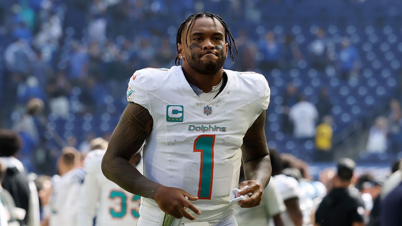 Dolphins: Coach McDaniel defiende a Tagovailoa por caída vs Colts - ESPN