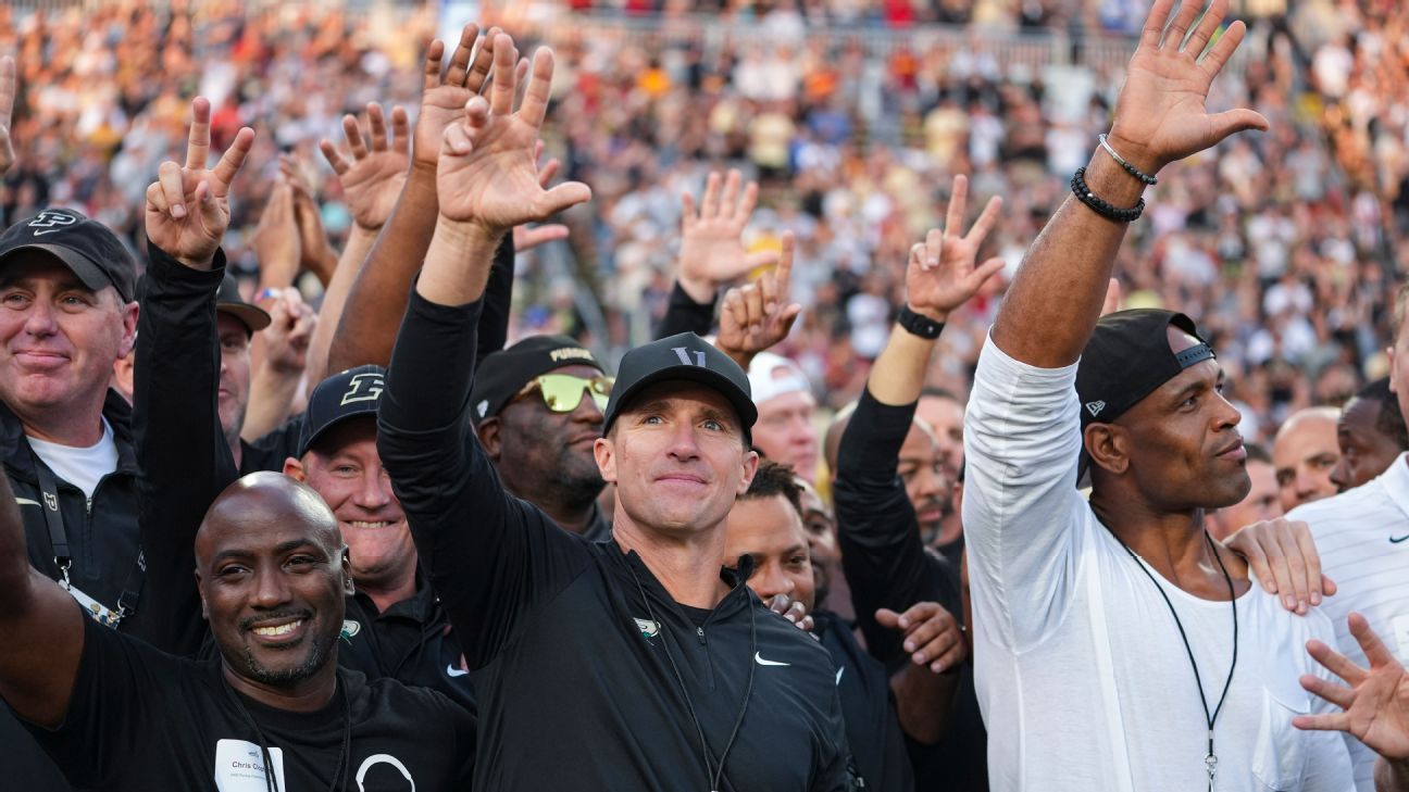 Drew Brees returns to Purdue to celebrate 2000 Rose Bowl win - ESPN